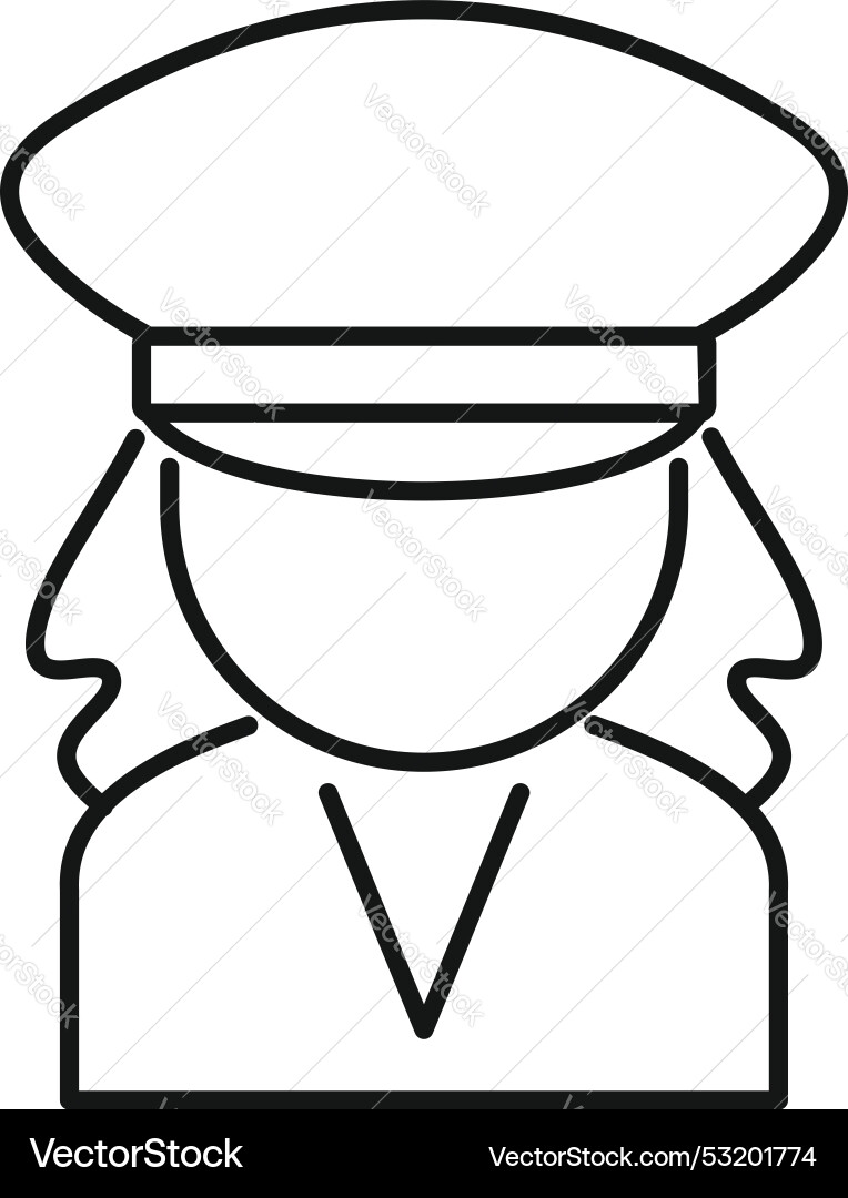 Female officer wearing uniform cap line icon Vector Image