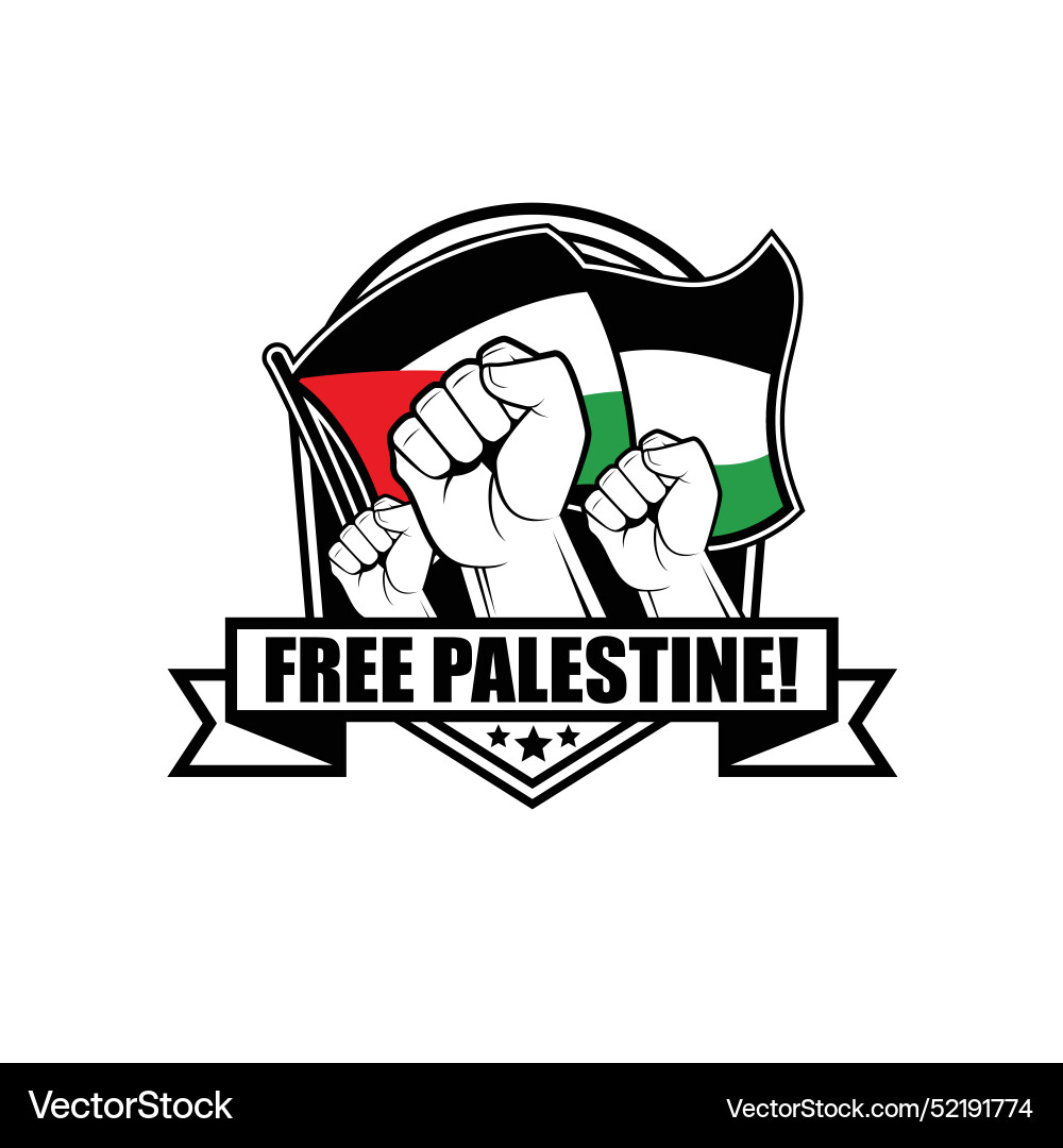 Free palestine badge logo Royalty Free Vector Image
