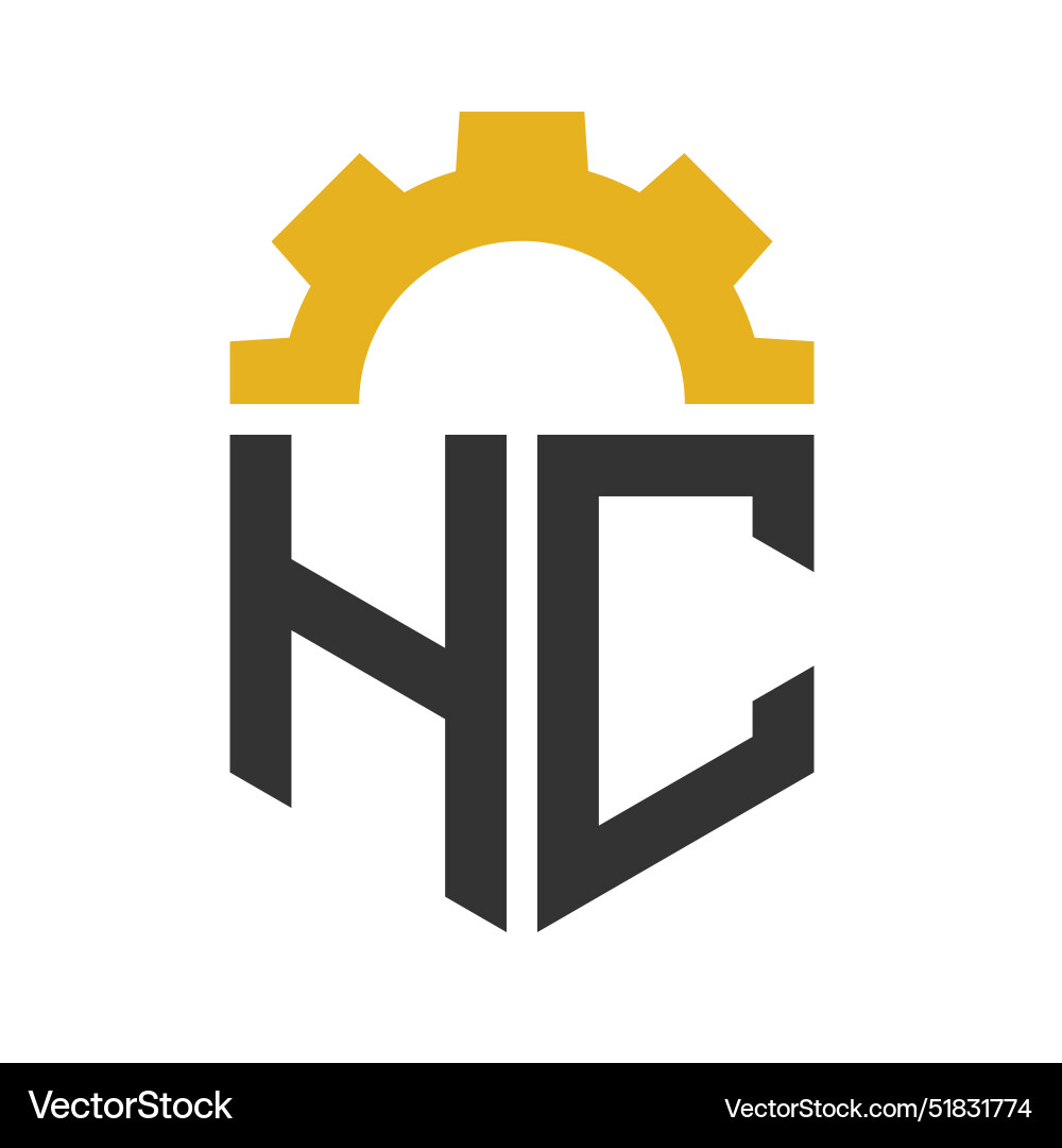 Letter hc gear logo design for service center Vector Image