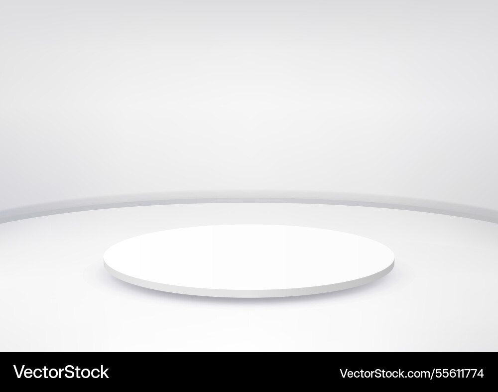 Modern 3d white circular platform on same Vector Image