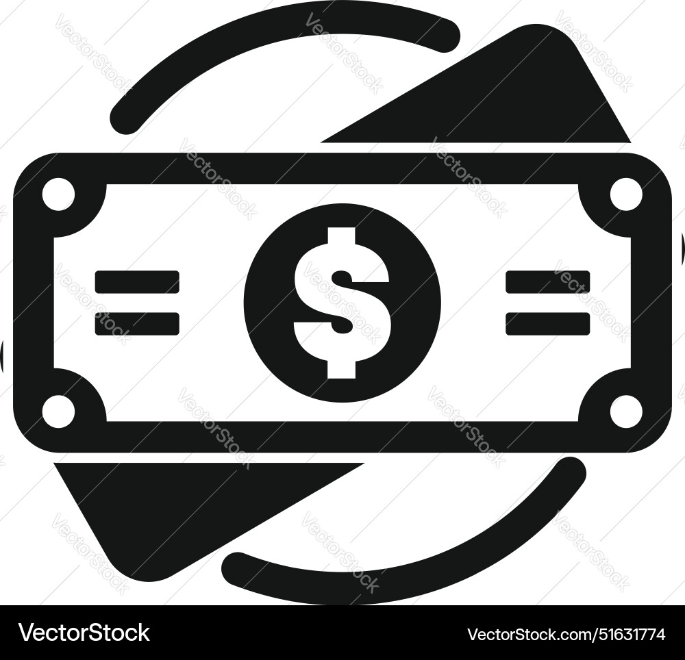 Money turnover icon representing rotating Vector Image