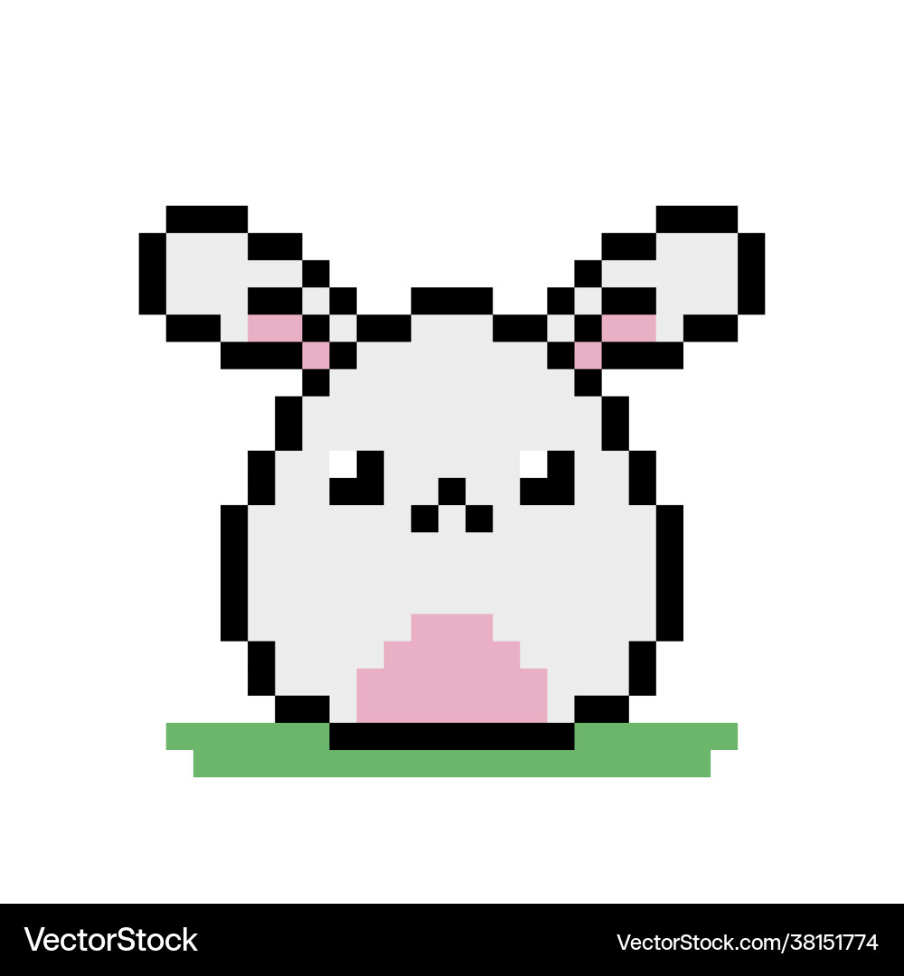 Pixel rabbit image for game assets Royalty Free Vector Image