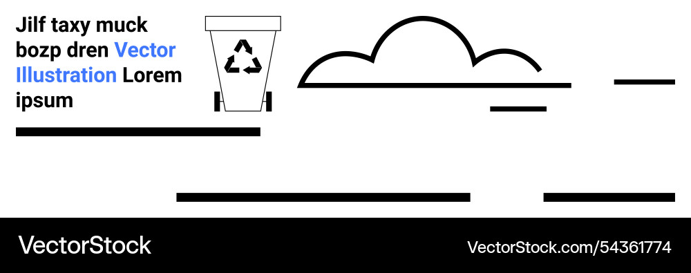 Recycling bin with environmental symbol cloud Vector Image