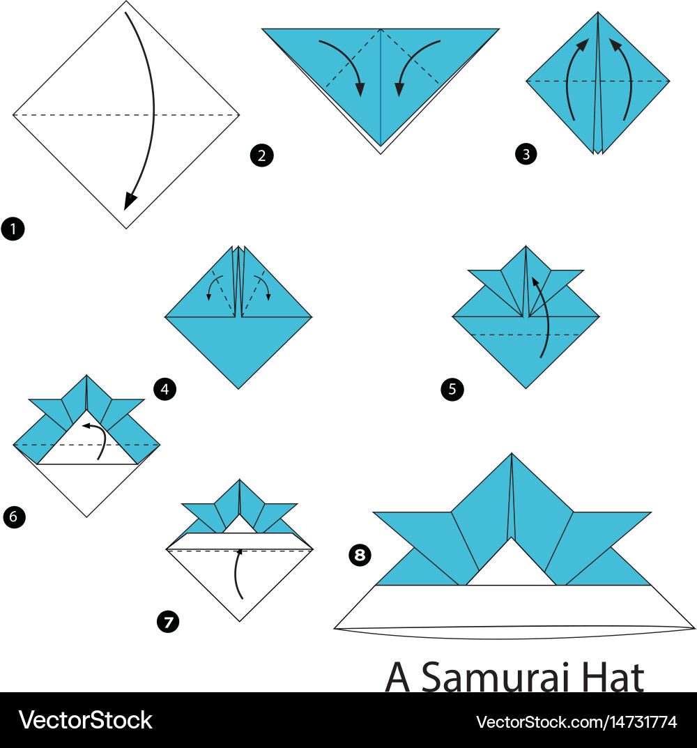 Step by instructions how to make origami Vector Image