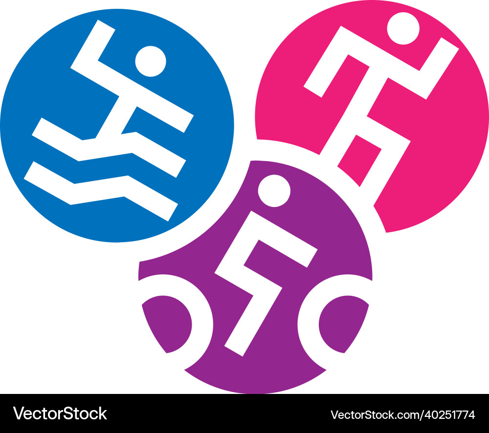 Triathlon logo design template simple sport Vector Image