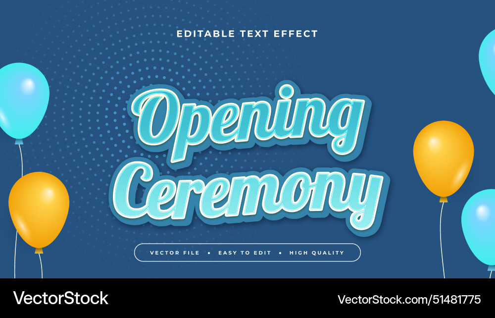 Blue white and yellow opening ceremony 3d Vector Image