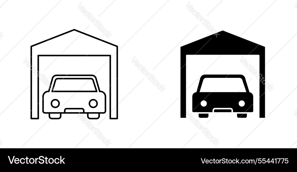 Garage car icon symbol collection on white Vector Image