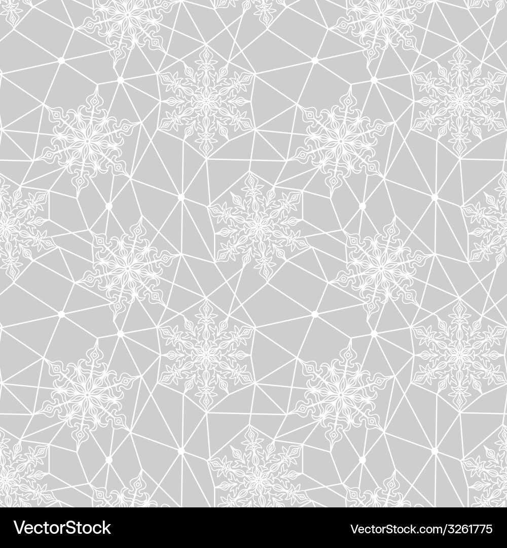 Lace white snowflakes pattern Royalty Free Vector Image