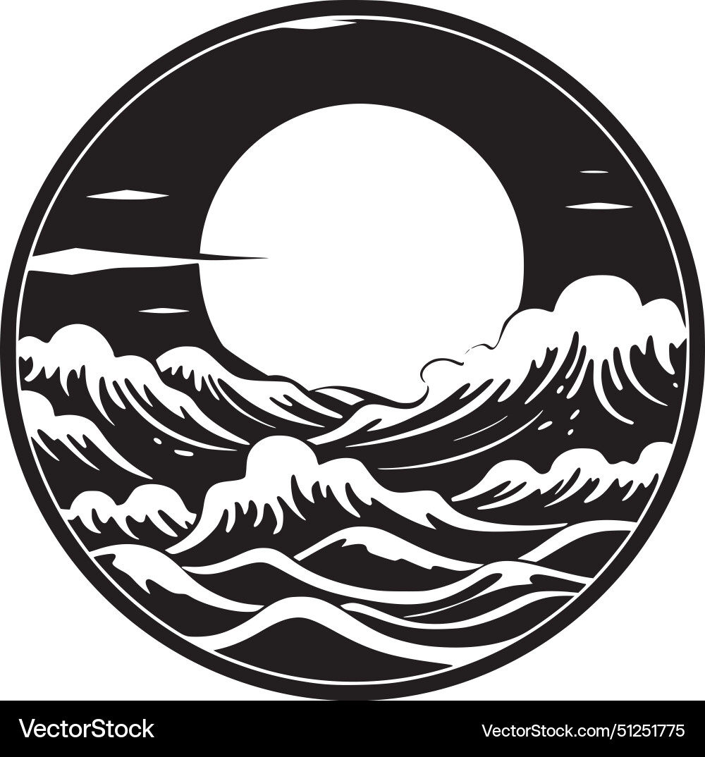 Ocean - minimalist and simple silhouette Vector Image