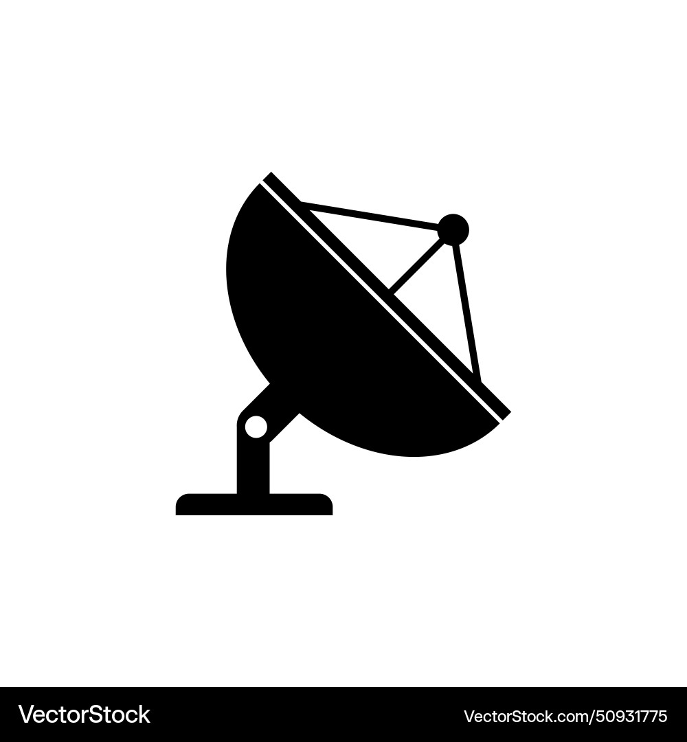 Satellite antenna flat icon Royalty Free Vector Image