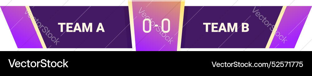 Scoreboard showing team a versus b Royalty Free Vector Image