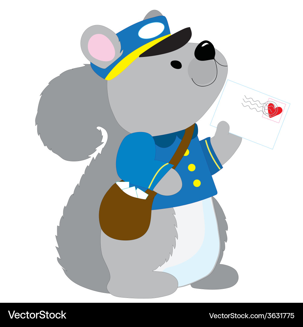 Squirrel postman Royalty Free Vector Image - VectorStock