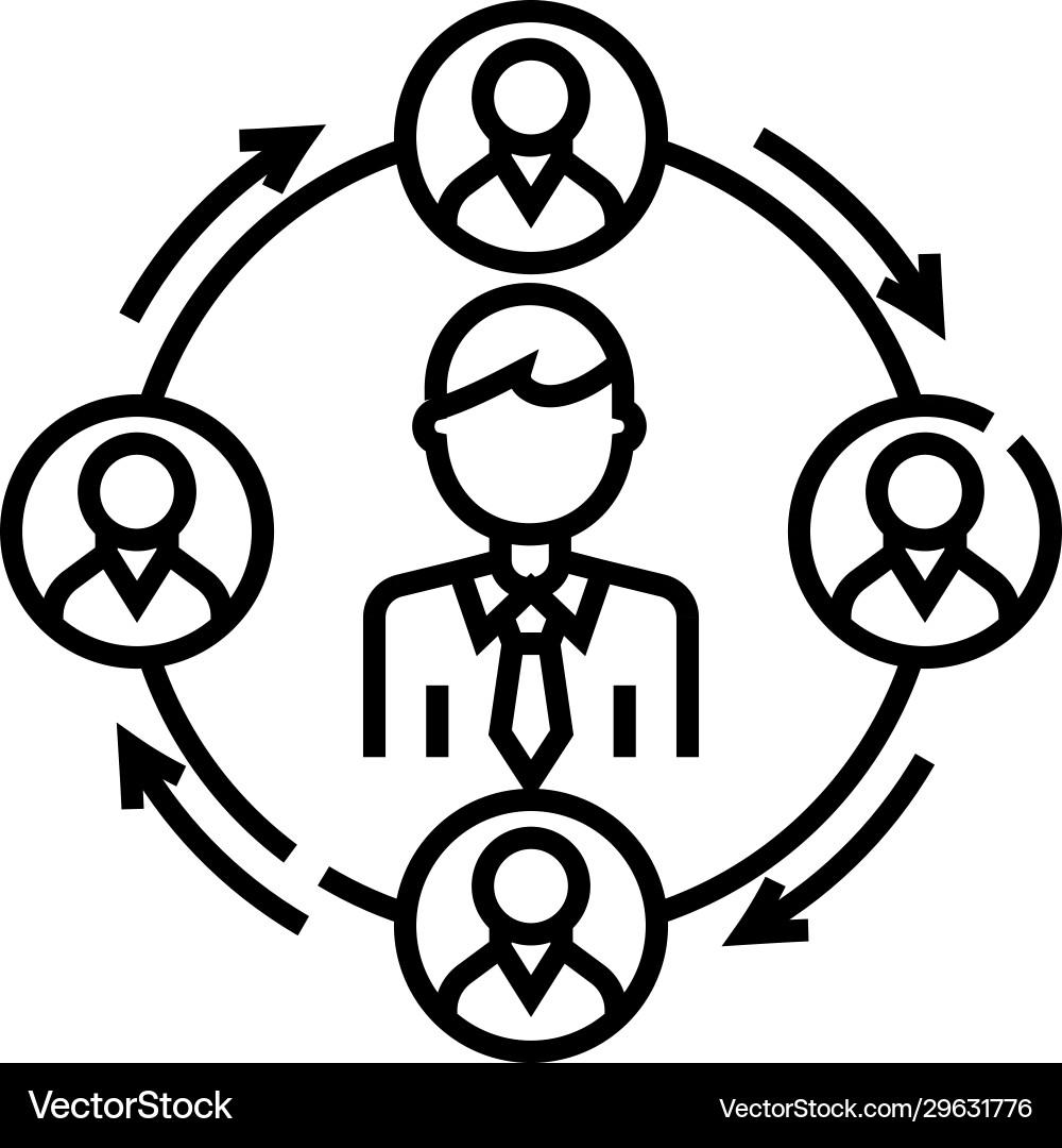 Ceo management line icon concept sign outline Vector Image