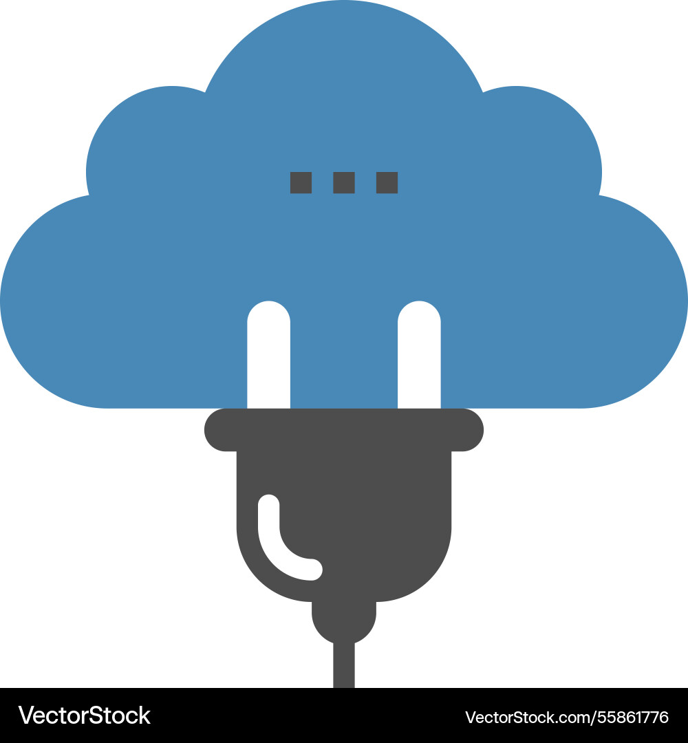 Connect to cloud flat web icon concept Royalty Free Vector