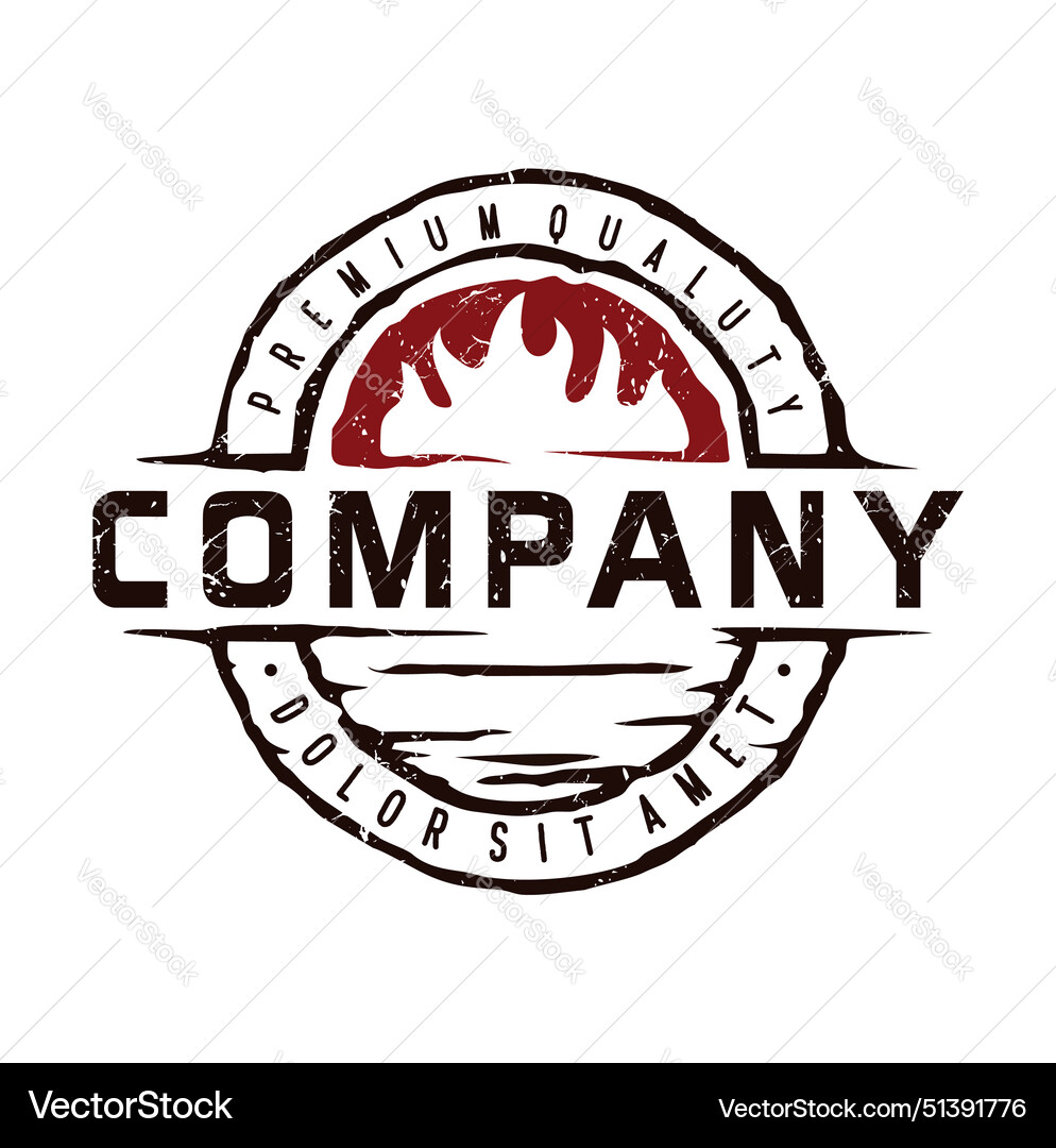 Fire flame rustic for barbecue logo restaurant Vector Image