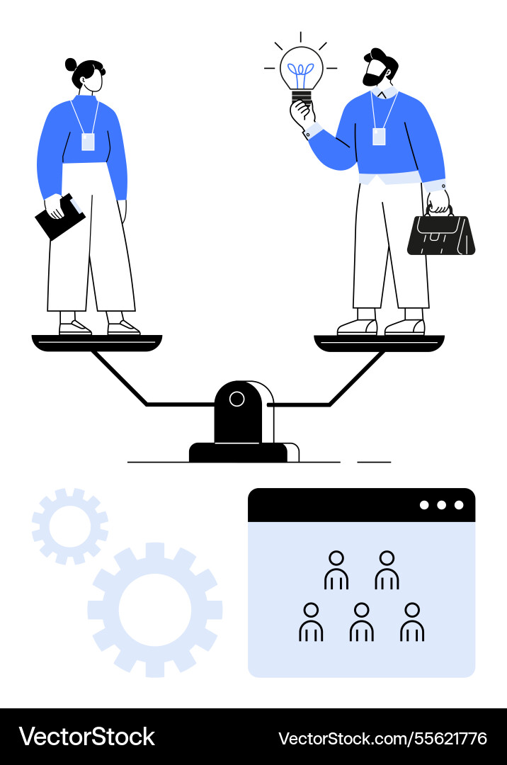 Gender equality in workplace and idea sharing Vector Image
