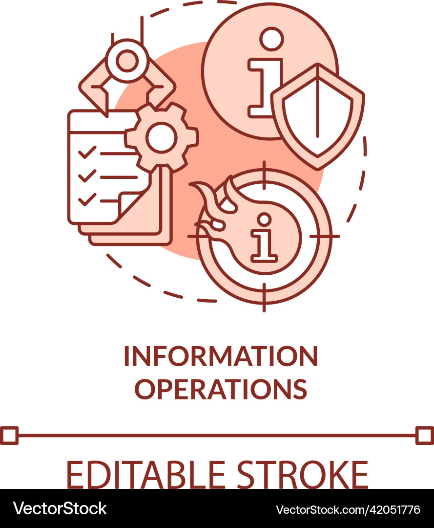 Information operations red concept icon Royalty Free Vector