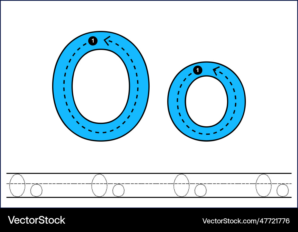 Learning english alphabet for kids letter o Vector Image