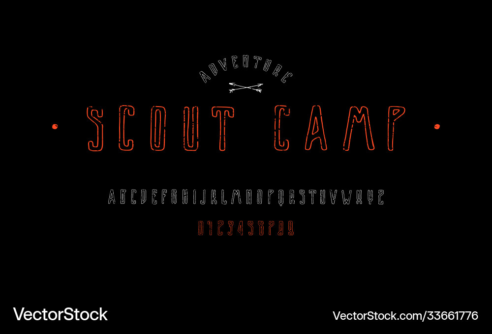 Narrow sans serif font in style handmade Vector Image