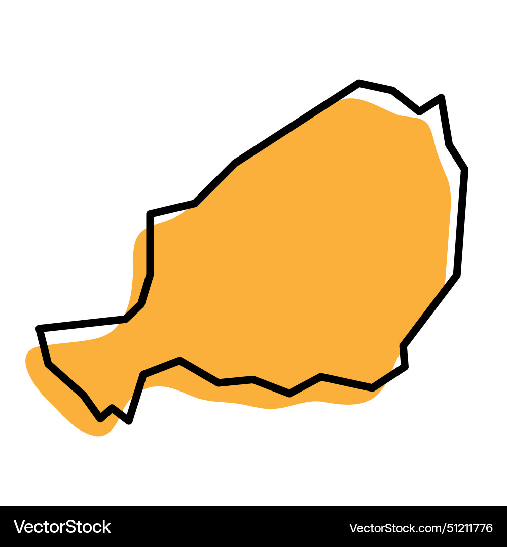 Niger simplified map Royalty Free Vector Image