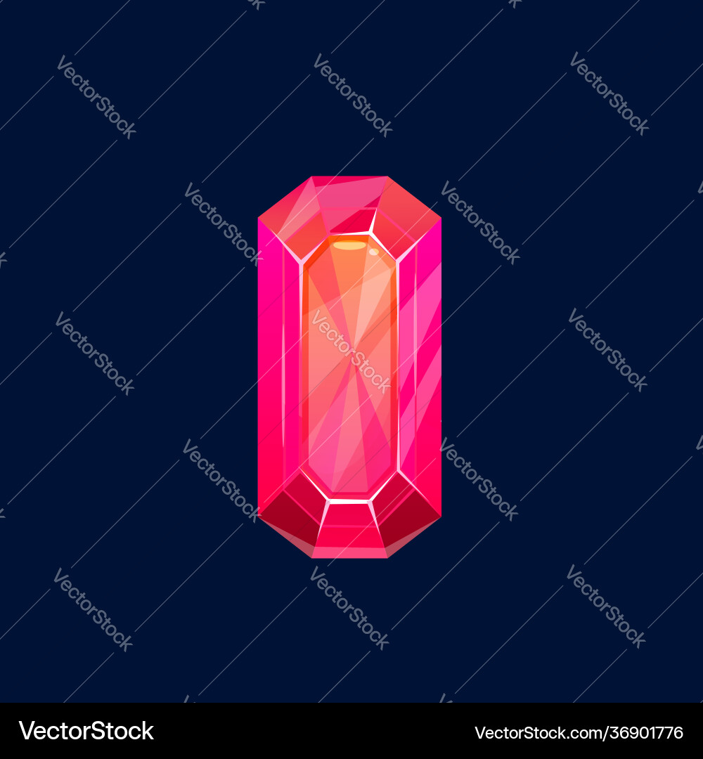 Red magic crystal gem or rock icon ruby Royalty Free Vector
