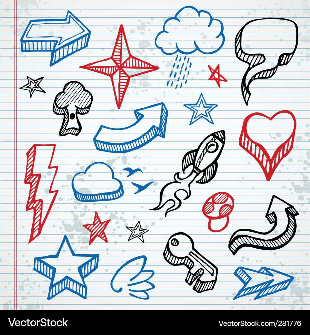 Sketchy Icon Set Royalty Free Vector Image - VectorStock