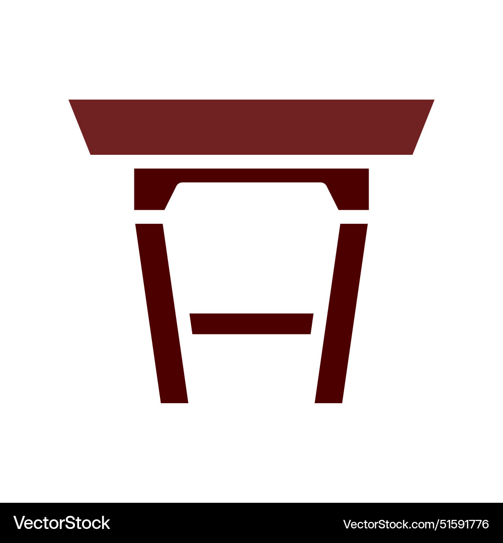 Table icon solid brown Royalty Free Vector Image
