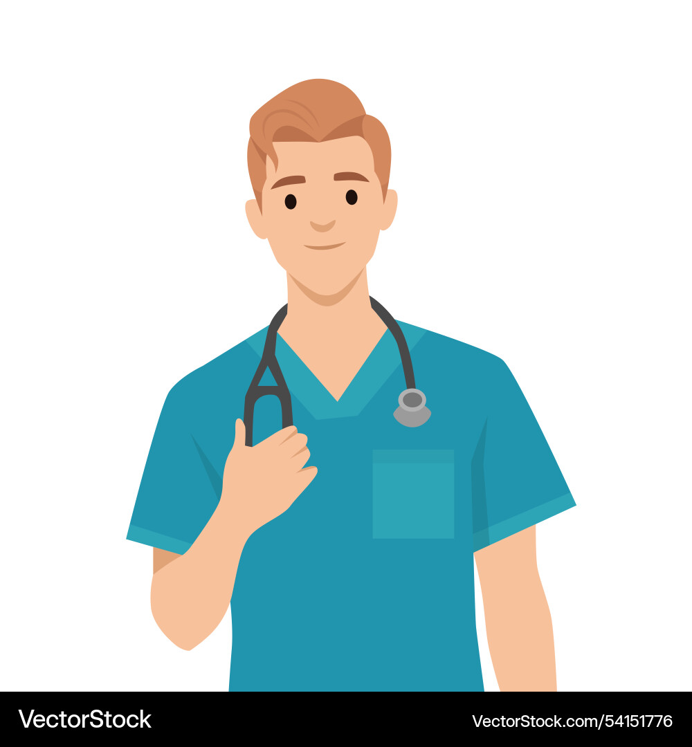 Young man nurse wearing scrubs Royalty Free Vector Image