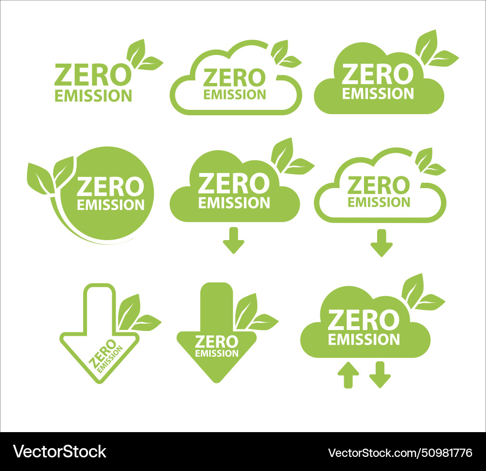 Zero emission carbon neutral greenhouse gas Vector Image