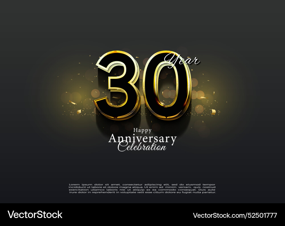30th anniversary with elegant celebration concept Vector Image