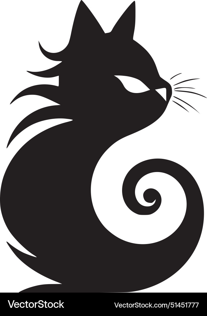 Cat - black and white isolated icon Royalty Free Vector