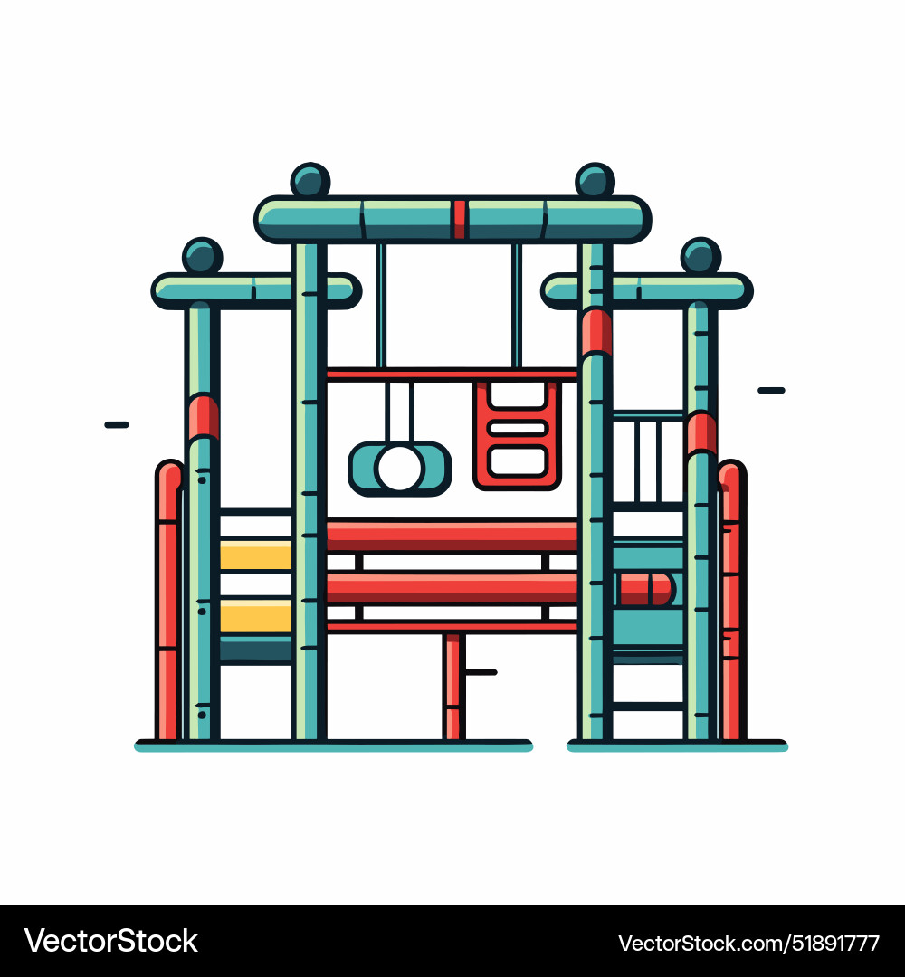 Colorful cartoon playground structure Royalty Free Vector