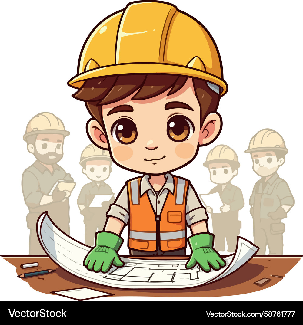 Construction Worker Cartoon Royalty Free Vector Image