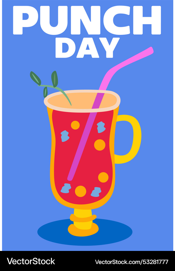 Happy punch day with delicious drinks Royalty Free Vector