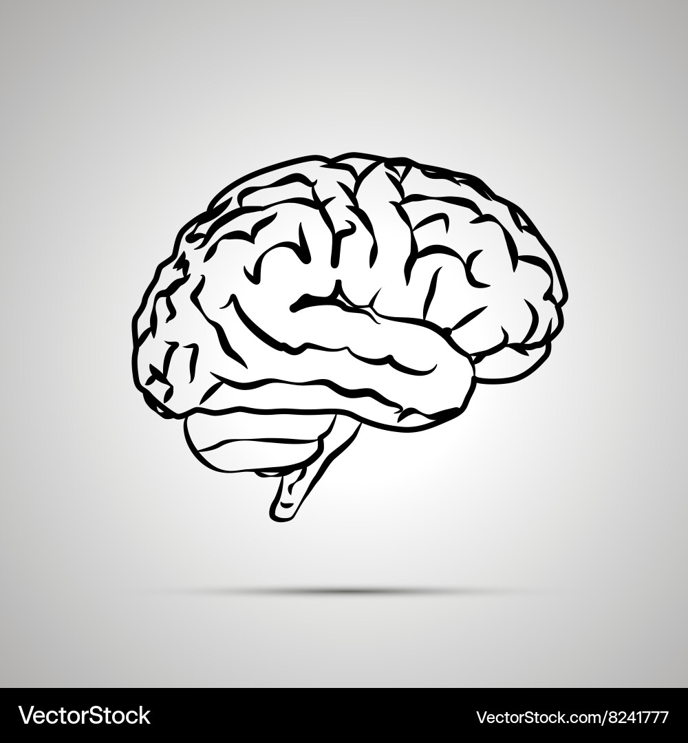 Human brain black icon Royalty Free Vector Image