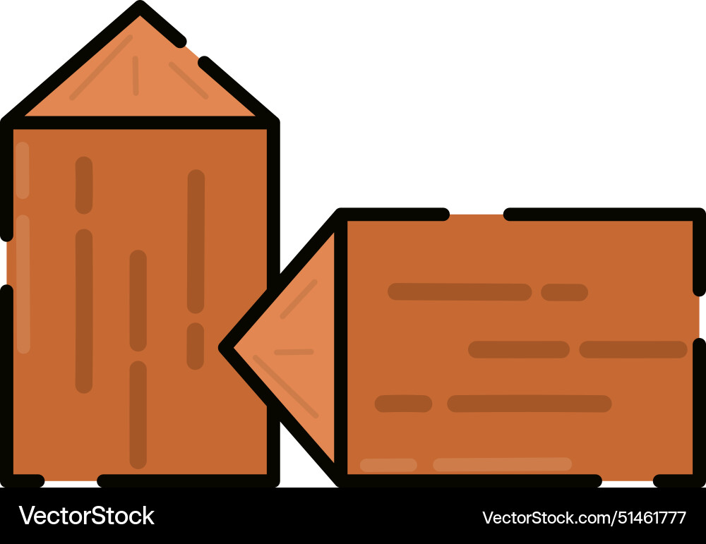 Isolated wooden log icon Royalty Free Vector Image