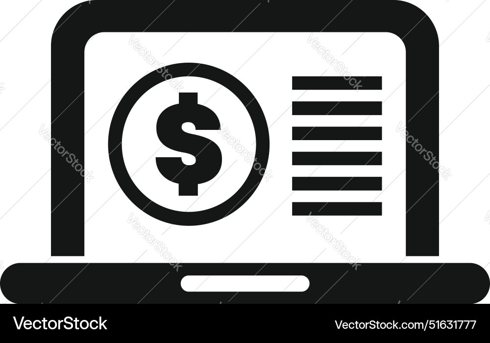 Laptop showing online payment system with dollar Vector Image