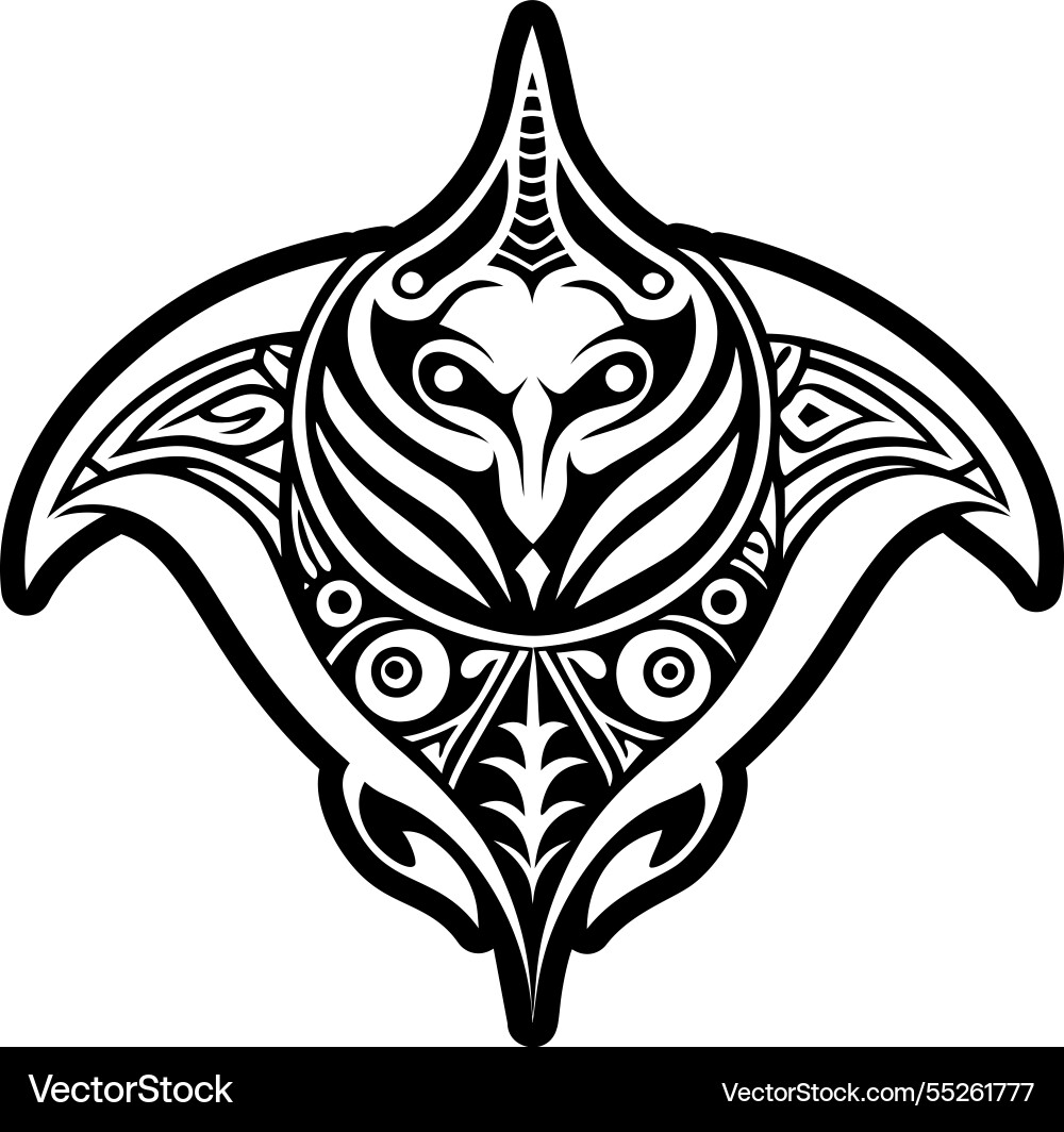 Manta ray icon in glyph style Royalty Free Vector Image
