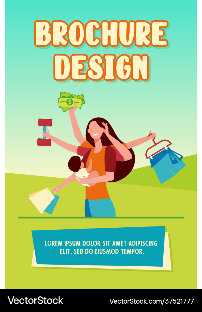 Mom practicing multitasking Royalty Free Vector Image