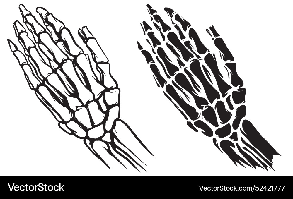 Praying hand skeleton Royalty Free Vector Image