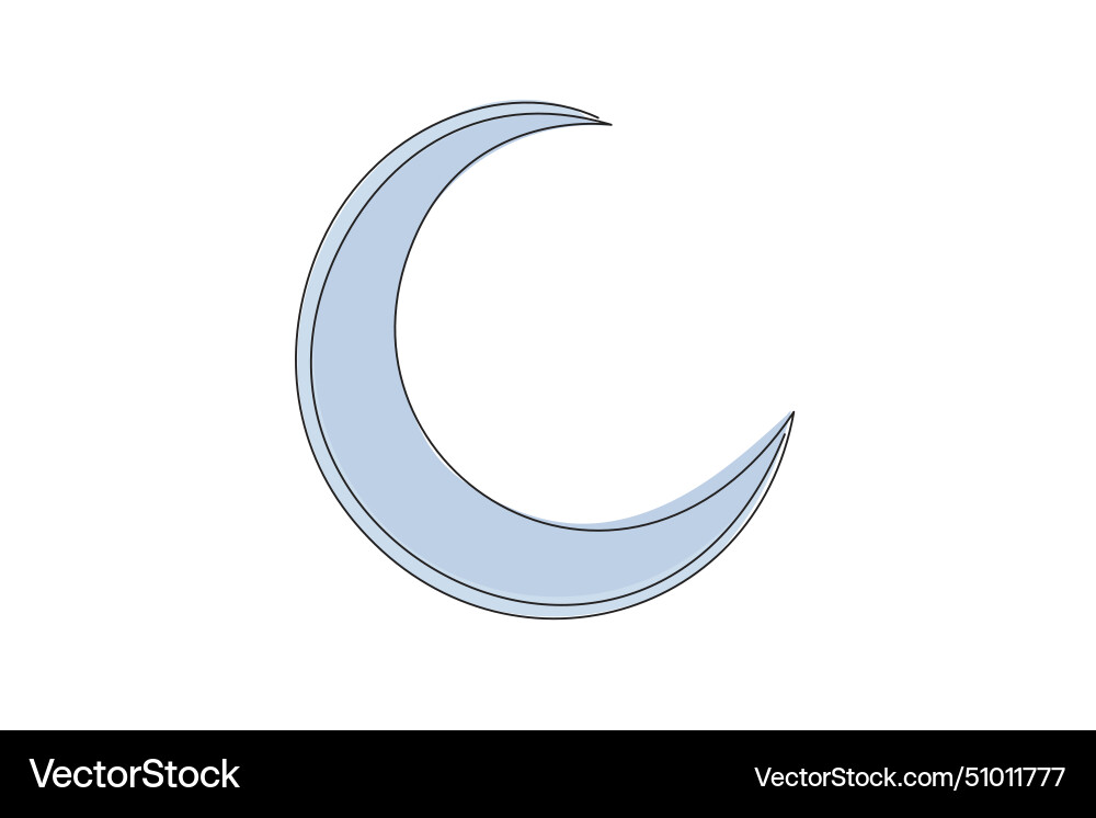 Single continuous line drawing the crescent moon Vector Image