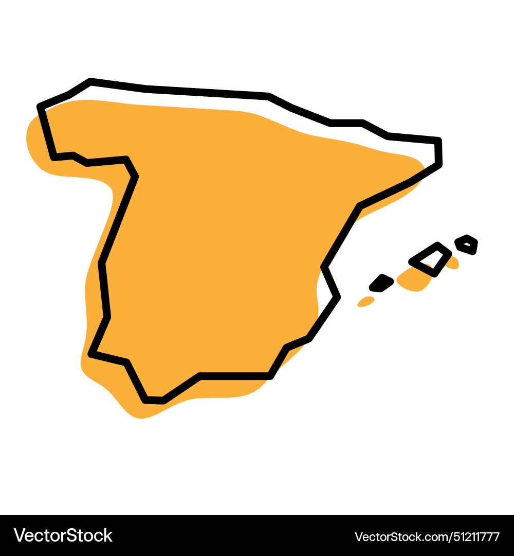 Spain simplified map Royalty Free Vector Image