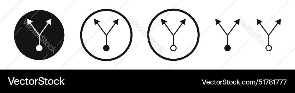 Split line icon set Royalty Free Vector Image - VectorStock