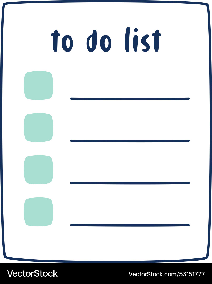 To do list sheet Royalty Free Vector Image - VectorStock