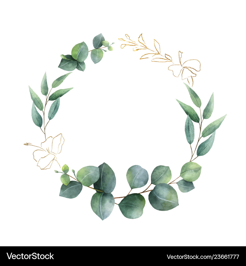 Tropical Watercolor Leaves Royalty Free Vector Image
