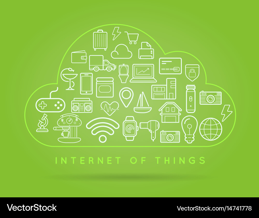 70 internet things b Royalty Free Vector Image