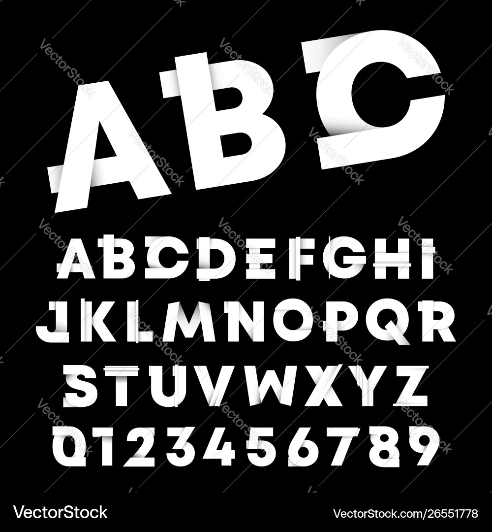 Alphabet font template letters and numbers Vector Image
