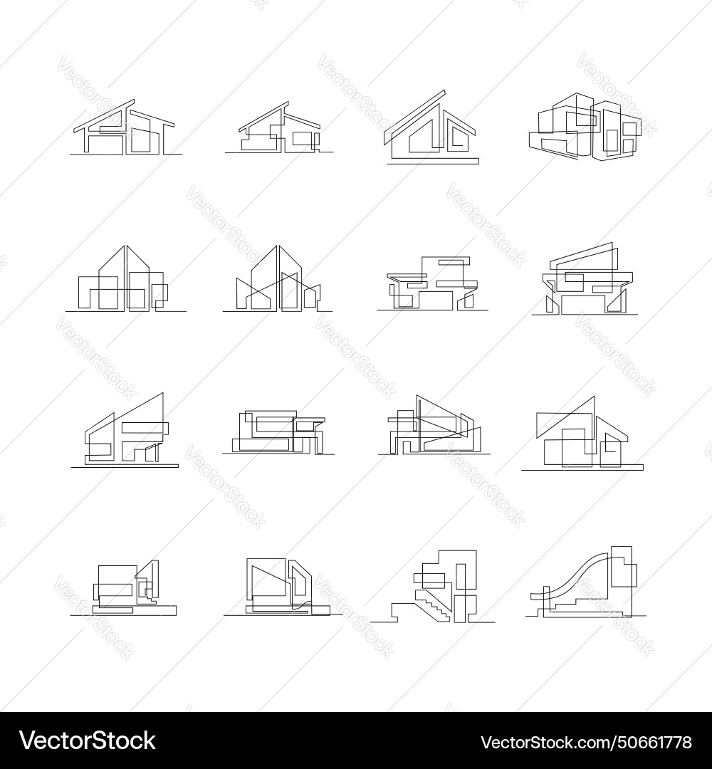 Architecture house line design Royalty Free Vector Image