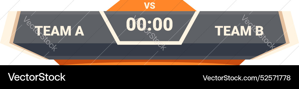 Digital scoreboard showing team a versus b Vector Image