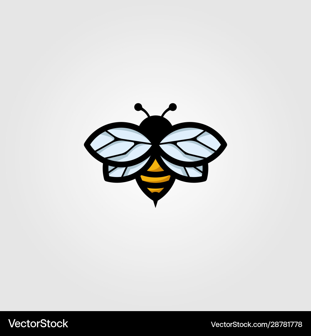 Flying bumblebee logo mascot vintage design Vector Image